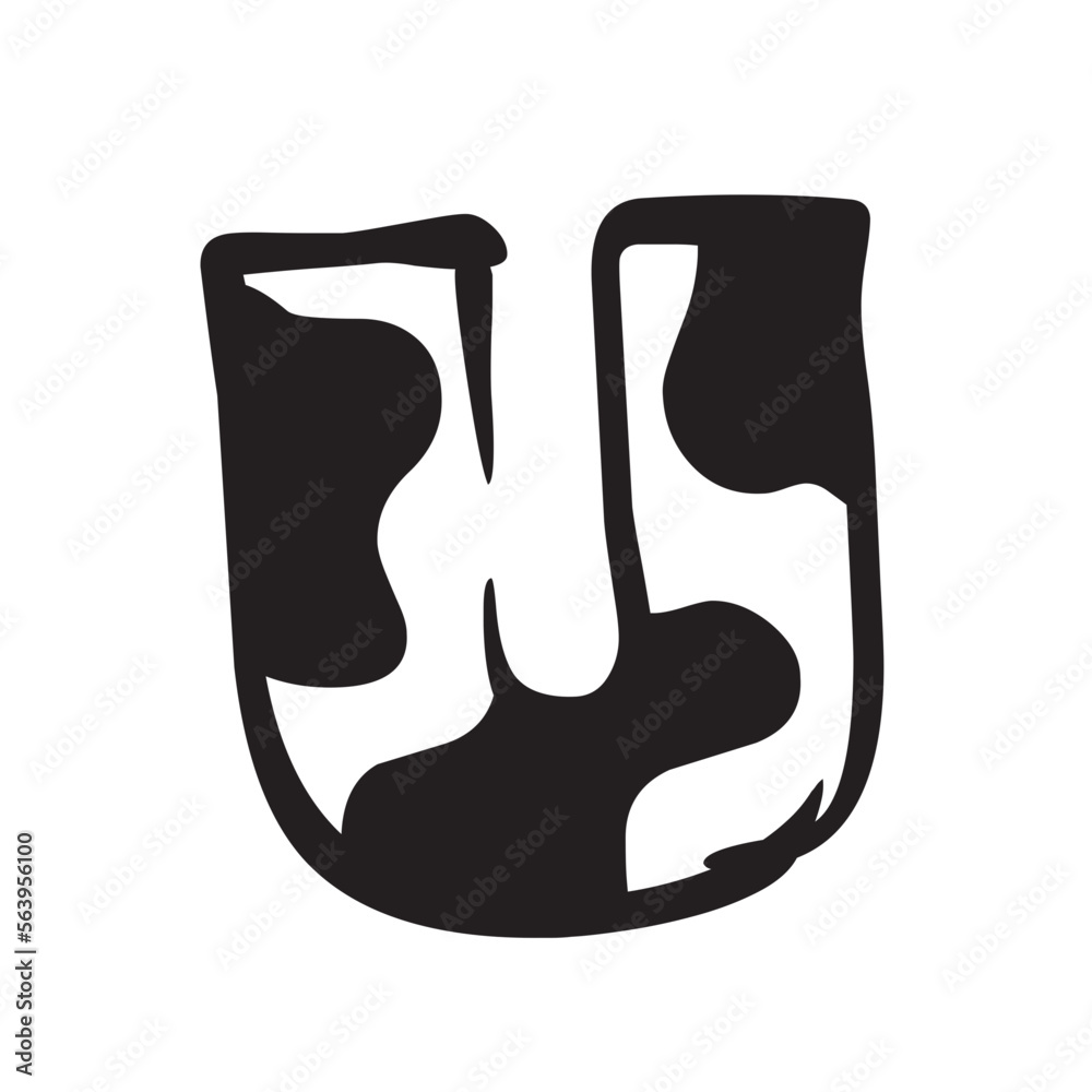 Cow Print Font Svg Cow Pattern Half Print Font Letters Alphabet Svg Png Cow Print Alphabet