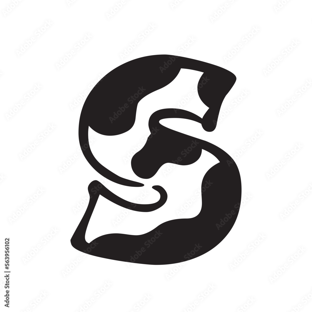 cow print font svg, cow pattern half print font letters alphabet svg ...