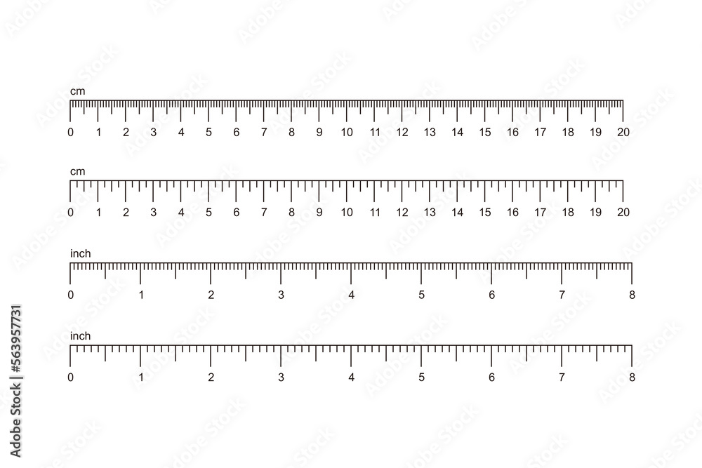 simple cm and inch ruler vector illustration Stock Vector | Adobe Stock