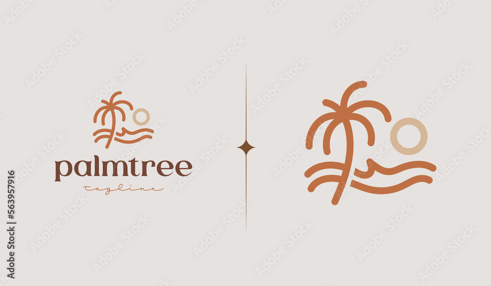 Palm Tree Logo Template. Universal creative premium symbol. Vector ...