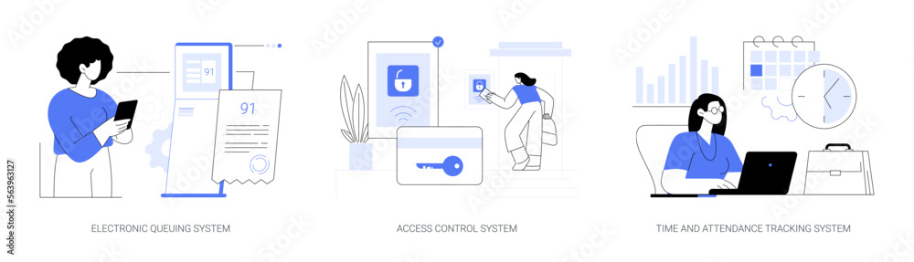 Vetor de Digital tracking systems abstract concept vector illustrations ...