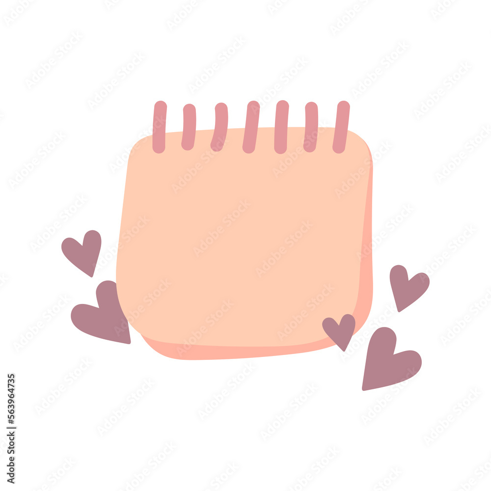 Valentine's day illustration tear off calendar with hearts decorative ...