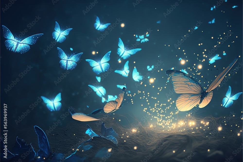 magic butterflies Generative AI Stock Illustration | Adobe Stock