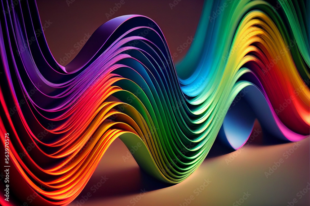 Rainbow curve wavy shine pattern for colorful background. Created with ...