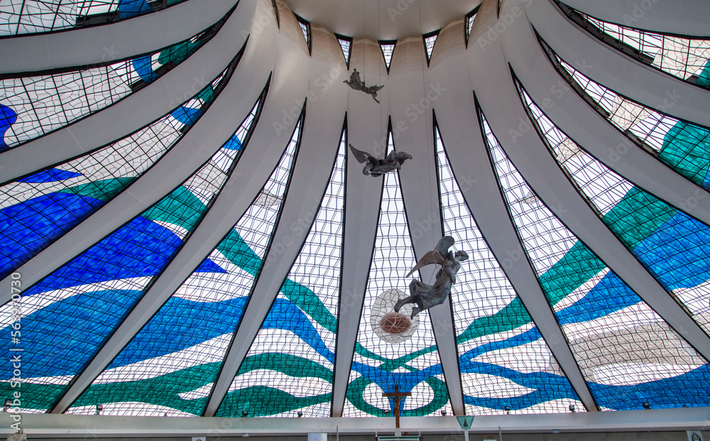 Brasilia, Brazil, 2016: interior of the church "Catedral de Brasília ...
