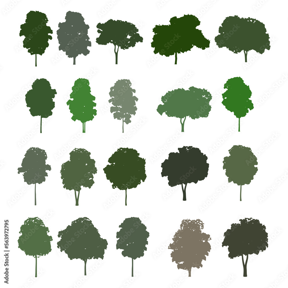 Deciduous tree silhouette collection. Set of deciduous tree silhouette ... Deciduous tree silhouette collection. Set of deciduous tree silhouette ...
