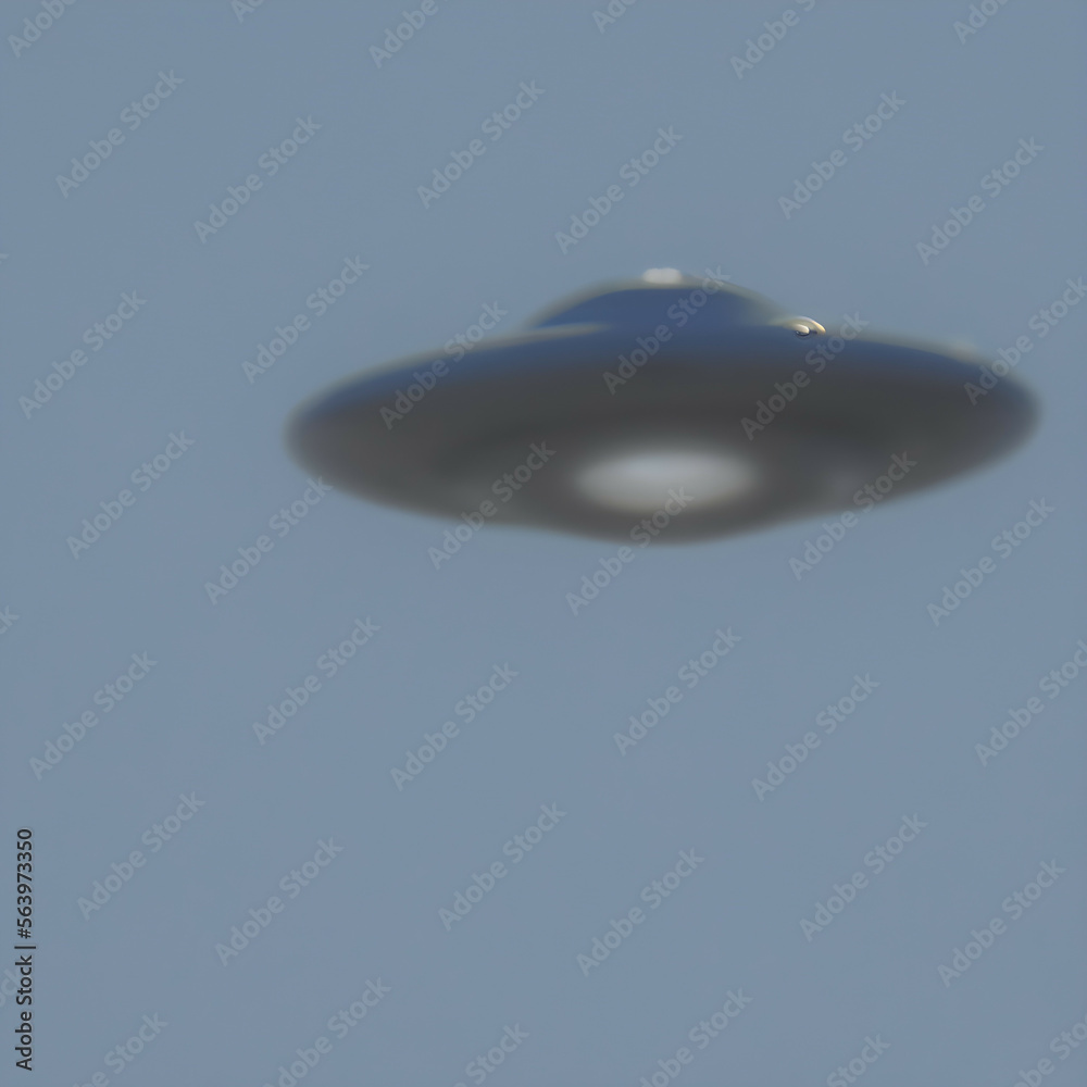 Take shots of blurry UFO flying in the sky. alien space ship flying ...