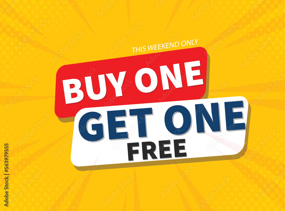Buy 1 Get 1 Free banner template modern design. Vector Illustrator ...
