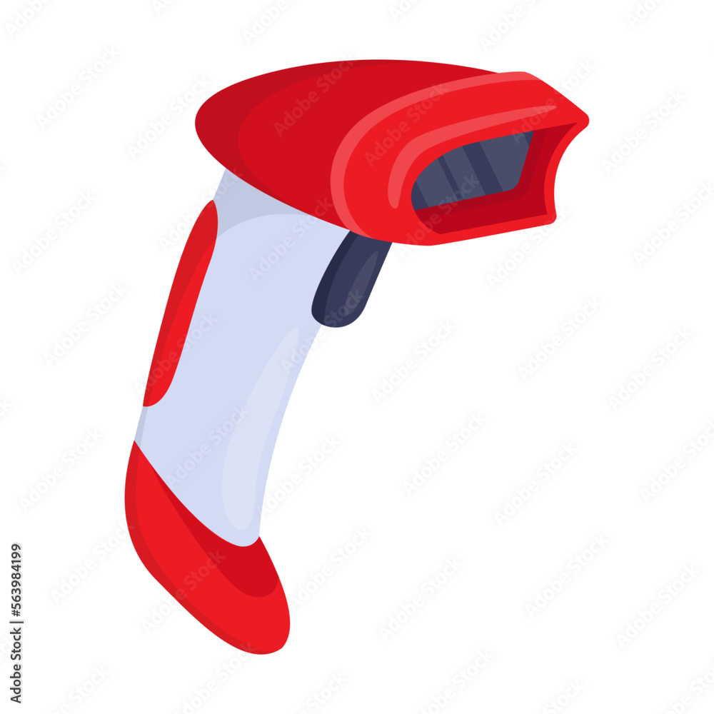 QR code scanner vector. Cartoon drawings of barcode scanner or reader ...