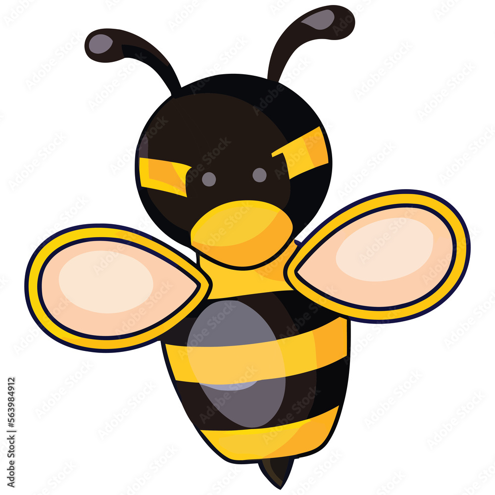 Bee transparent background png clipart Stock Illustration | Adobe Stock
