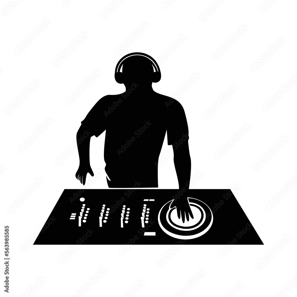 Disc Jockey silhouette design. entertainer man in party and club ...