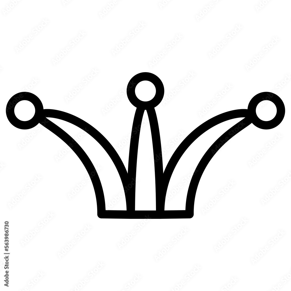 Jester hat icon line isolated on white background. Black flat thin icon ...