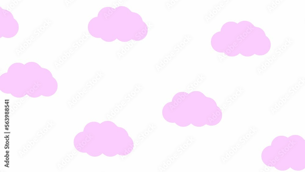Animated pink clouds fly from left to right. Looped video. Natural ...