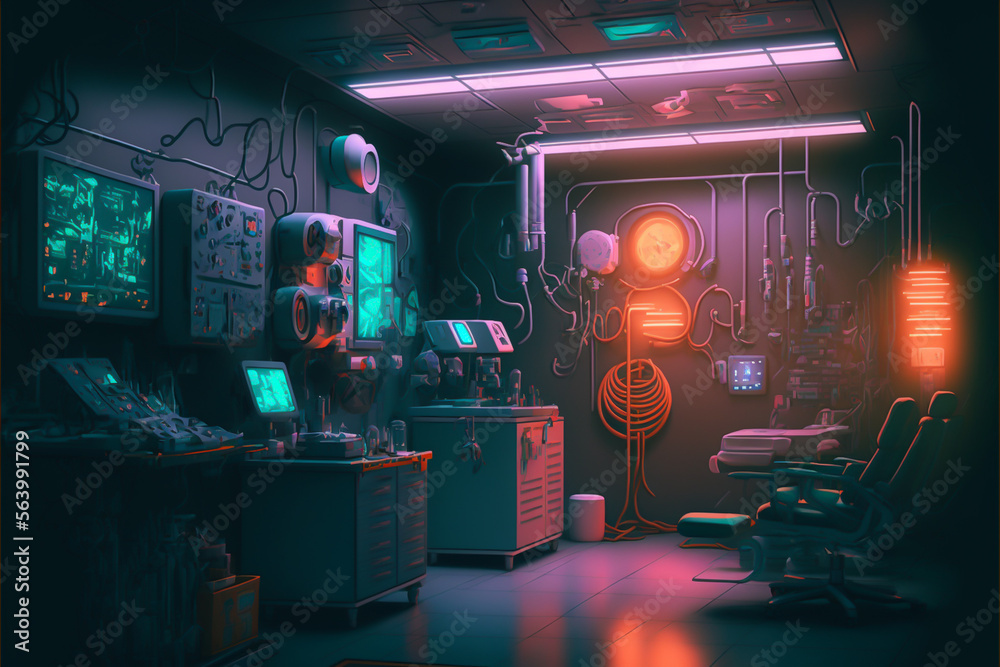 Gloomy Colors of a Night Operating Room is an eerie depiction of a ...