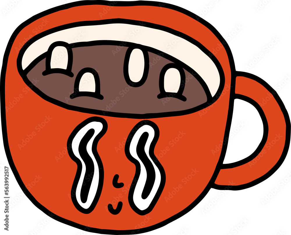 Valentines day retro 90s party element clipart. Red cup with hot ...