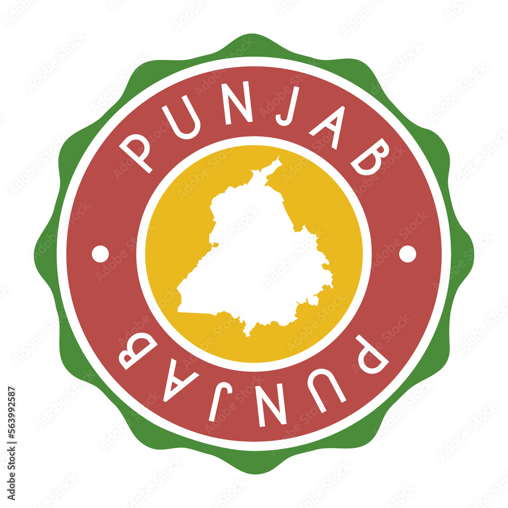 Punjab, India Badge Map Vector Seal Vector Sign. National Symbol ...