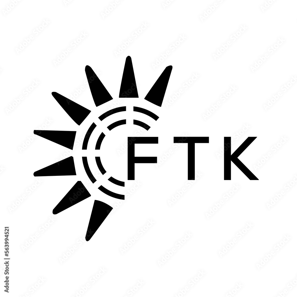 FTK letter logo. FTK image on white background and black letter. FTK ...