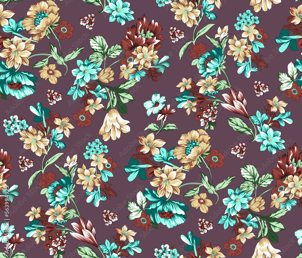 seamless floral design , seamless flower allover design pattern Stock ...