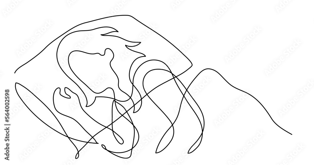 continuous line drawing vector illustration with FULLY EDITABLE STROKE ...
