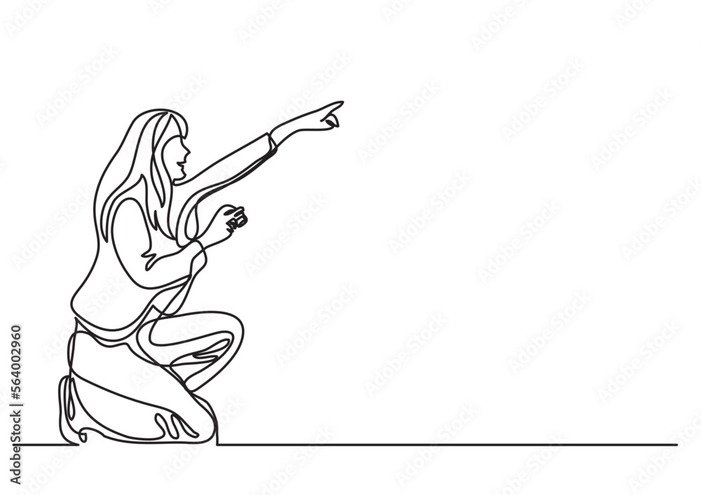 continuous line drawing vector illustration with FULLY EDITABLE STROKE ...