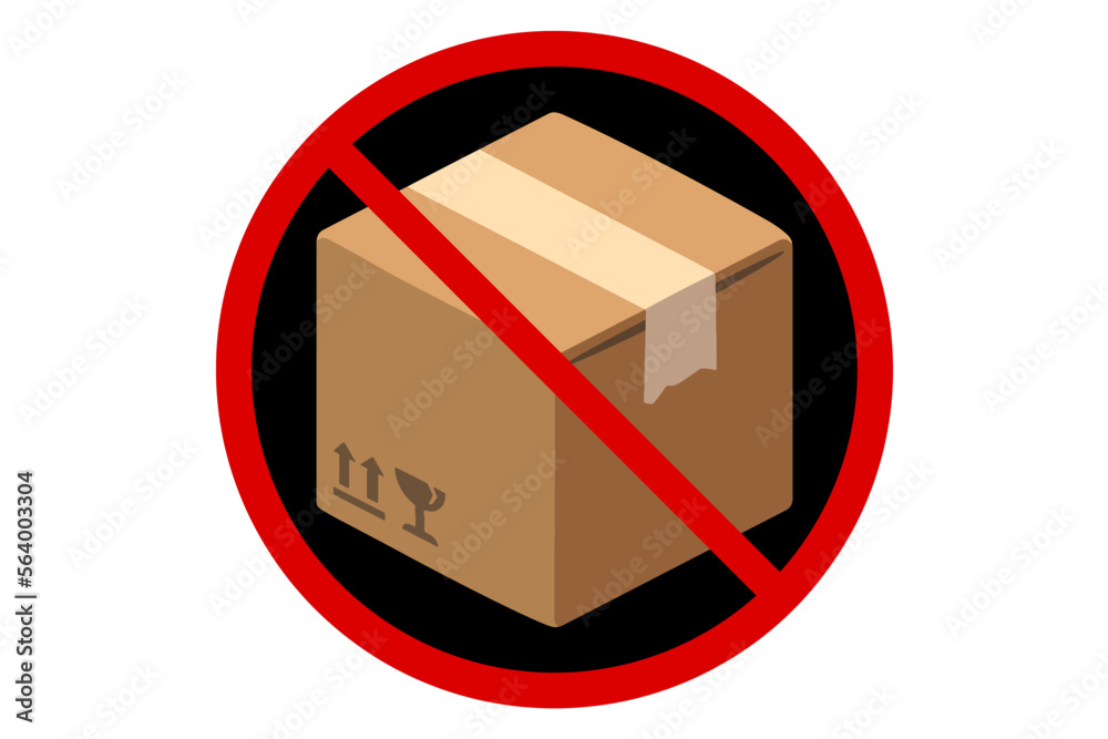 prohibition sign against package on white background,vector ...