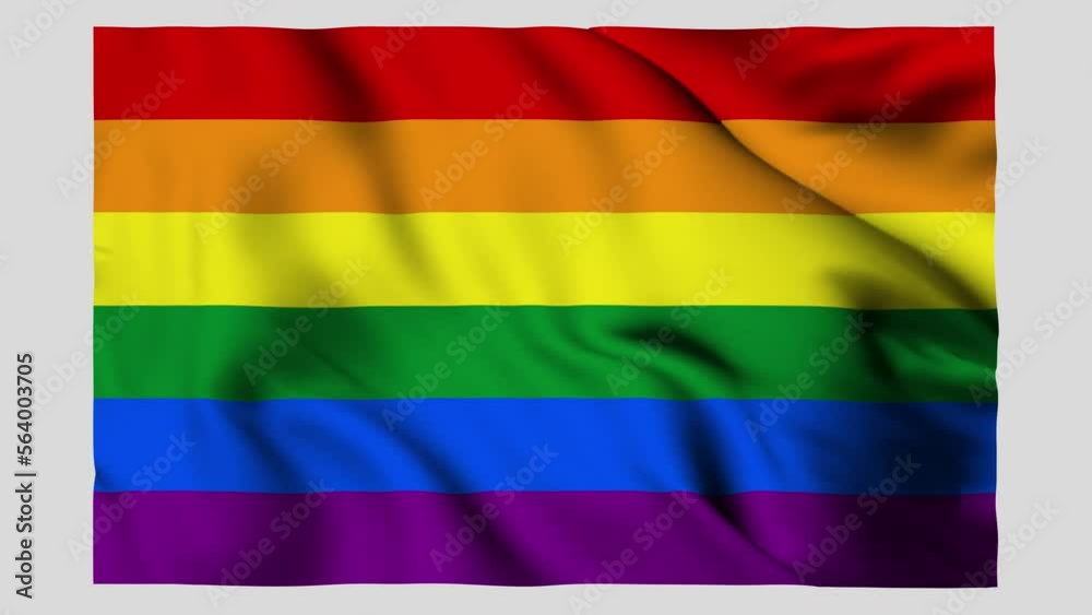 Video Stock Rainbow LGBT flag waving in the wind isolated by the alpha ...
