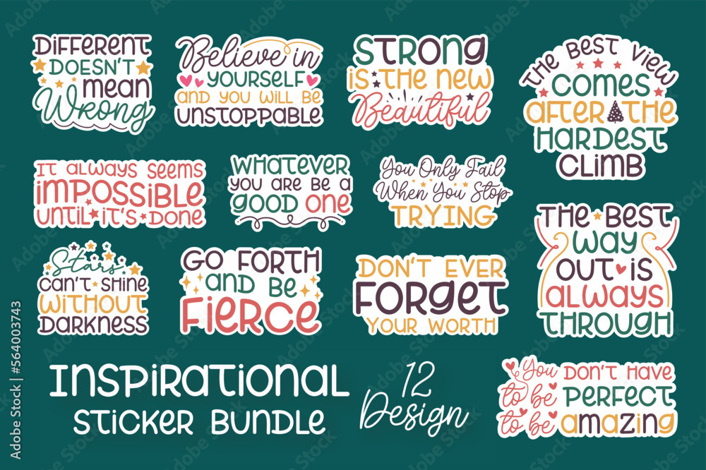 Inspirational Stickers bundle,Inspirational Stickers,Printable Stickers ...