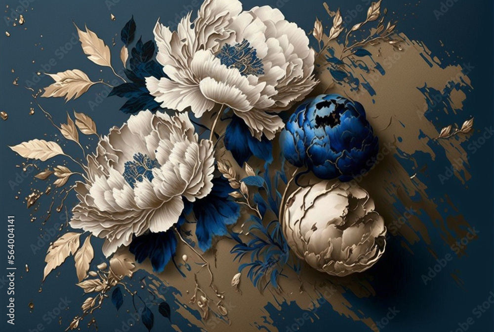 A wallpaper of a rococo blooms flowers dreamy intricate details pastel ...