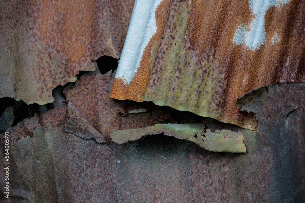 Old rusty zinc fence wall surface grunge, vintage style metal sheet ...