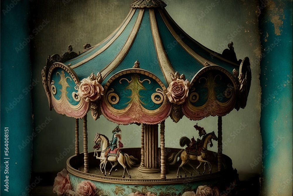 beautiful carousel, vintage , game for kids Stock Illustration | Adobe ...