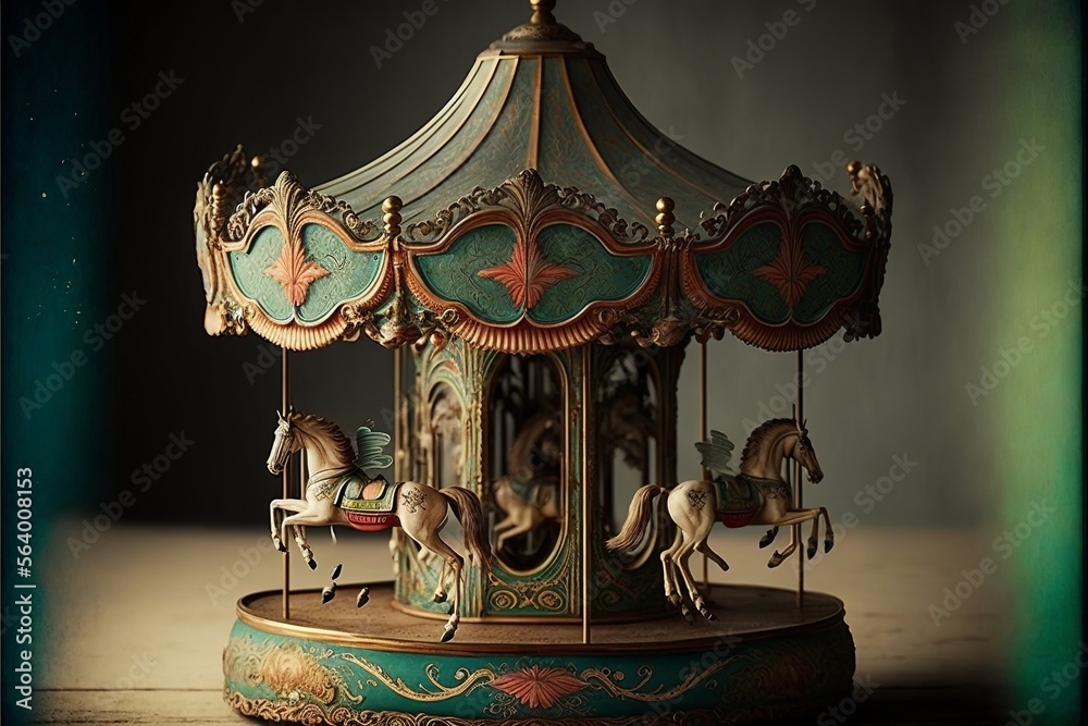 beautiful carousel, vintage , game for kids Stock Illustration | Adobe ...