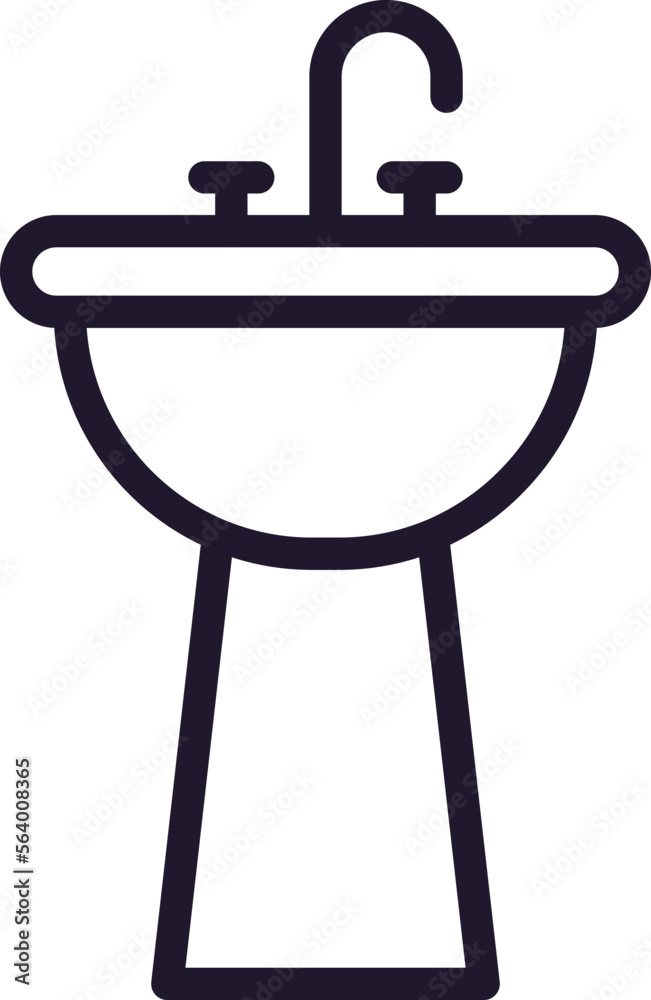 Sink vector line icon. Premium quality logo for web sites, design ...