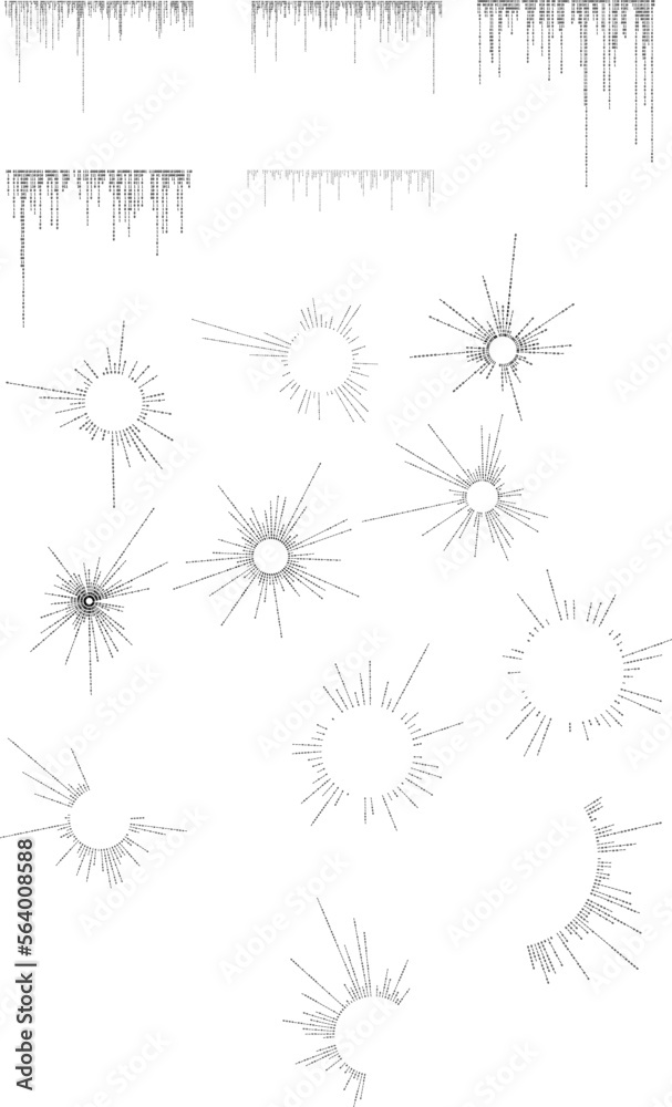 Set of digital matrix vector shapes - design of circular hi-tech ...