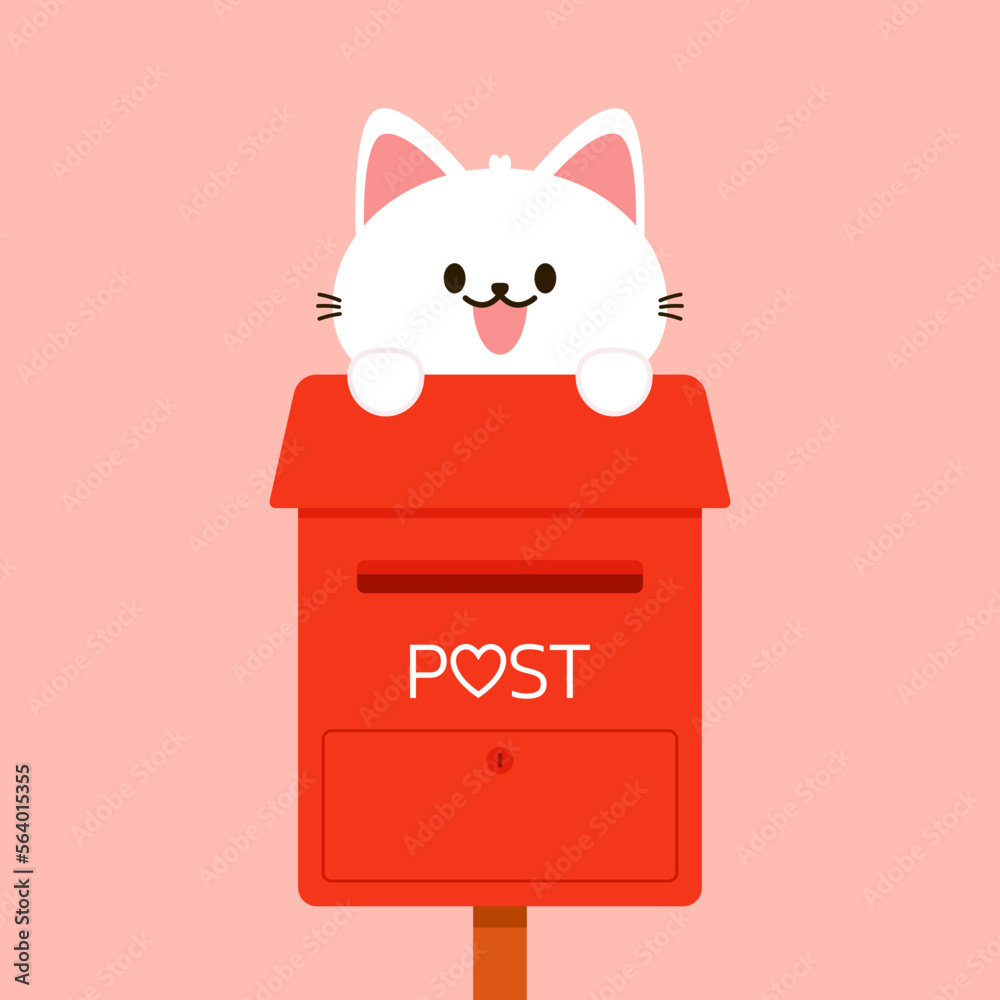 Love letter vector. Mailbox vector. mailbox on pink background. Love ...