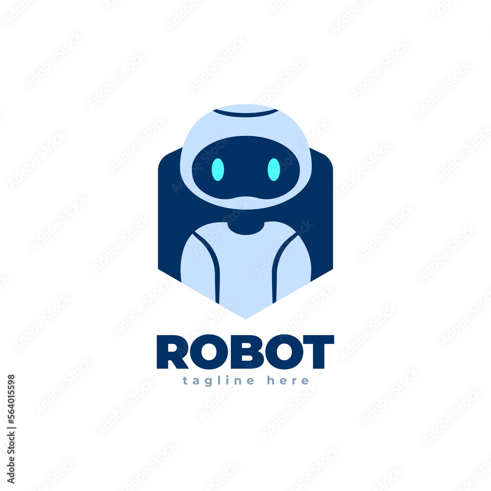 Robot logo template. Robotic logo design. Flat robotic mascot logo ... Robot logo template. Robotic logo design. Flat robotic mascot logo ...