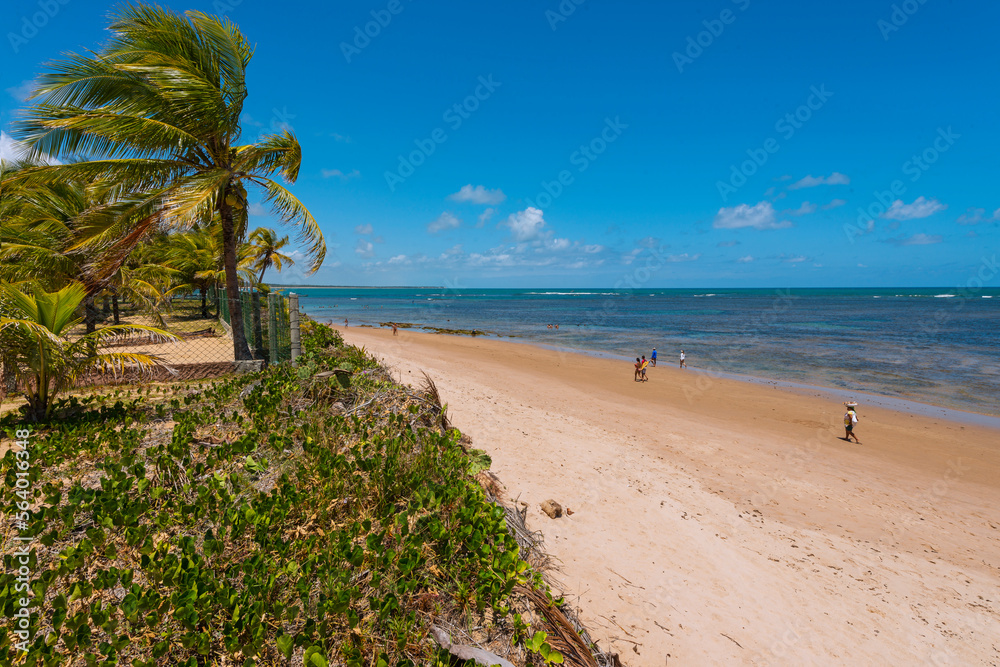 Guarajuba Beach, considered one of the best beaches of coconut-trees and natural pools in Brazil ...