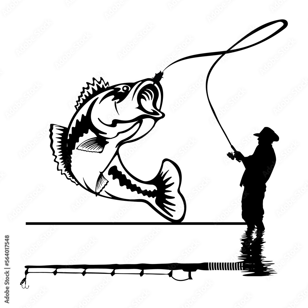 Fisherman catching fish SVG, fishing svg, fish hook svg png, fishing ...