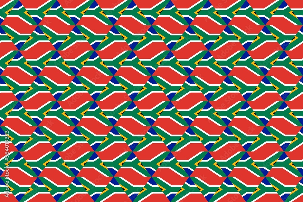 Geometric pattern in the colors of the national flag of South Africa ...