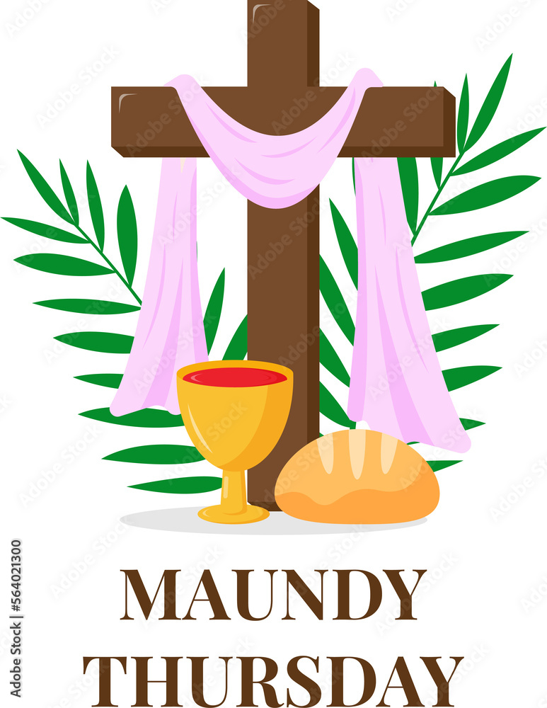 Christian greeting card or banner of the Holy Week before Easter. with ...