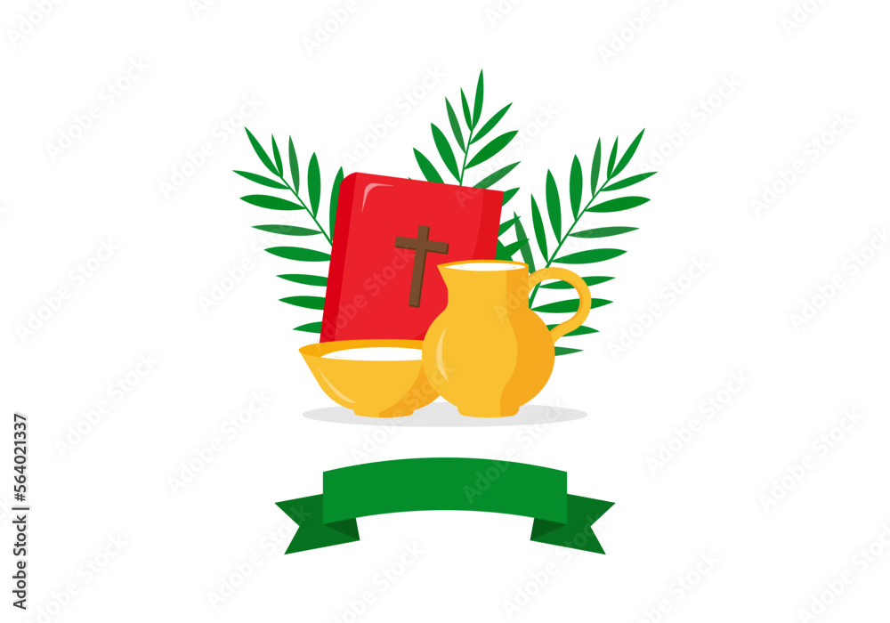 Christian greeting card or banner of the Holy Week before Easter. Bible ...