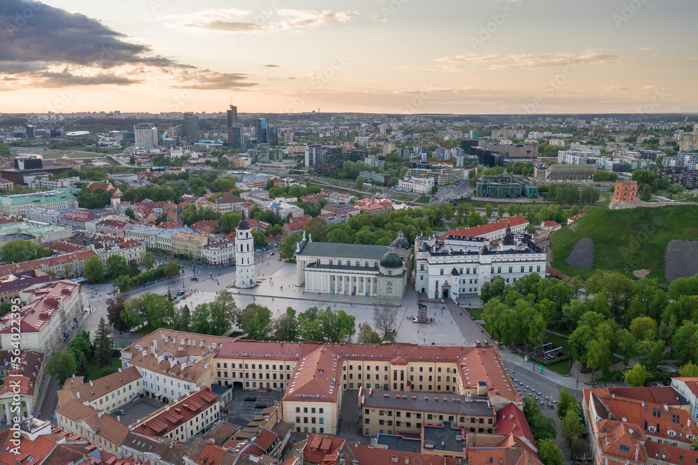 Vilnius Old Town with Cathedral Square in Background. Vilnius is Famous ...