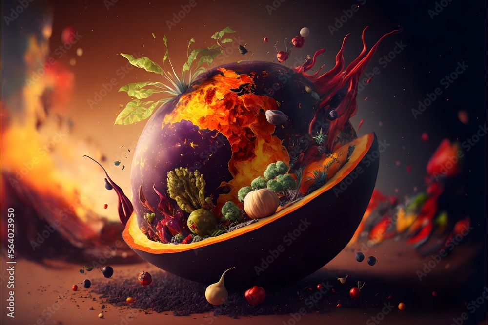 cursed fruit spicy plan Stock Illustration | Adobe Stock