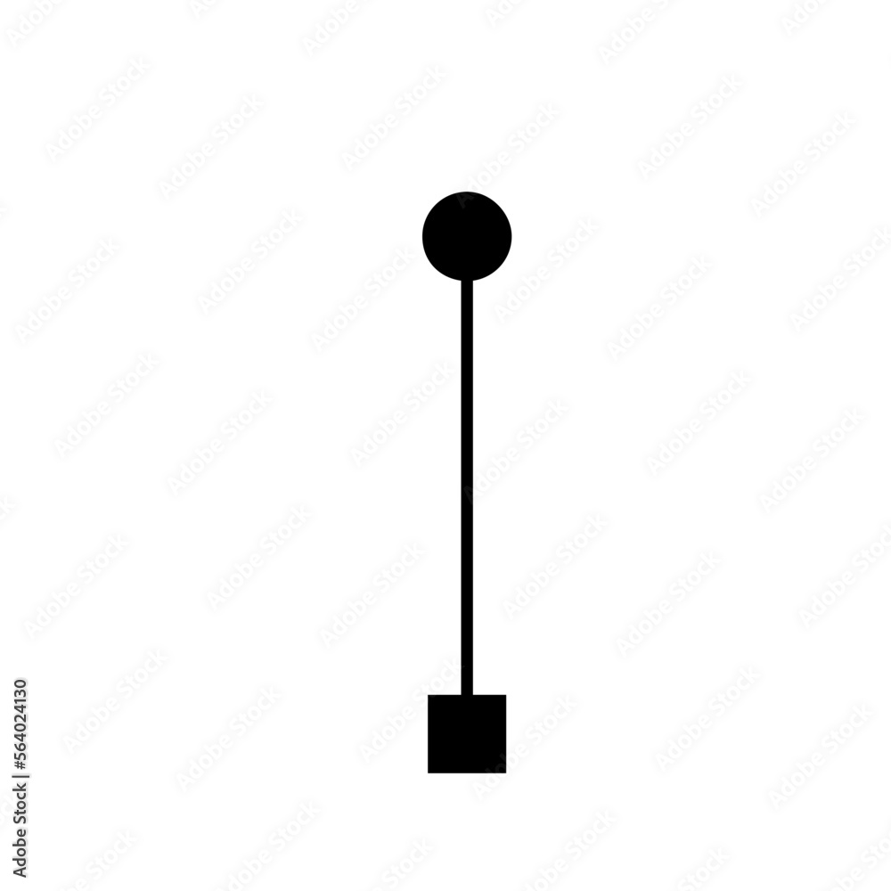 Black vertical line with geometric shapes Stock Vector | Adobe Stock