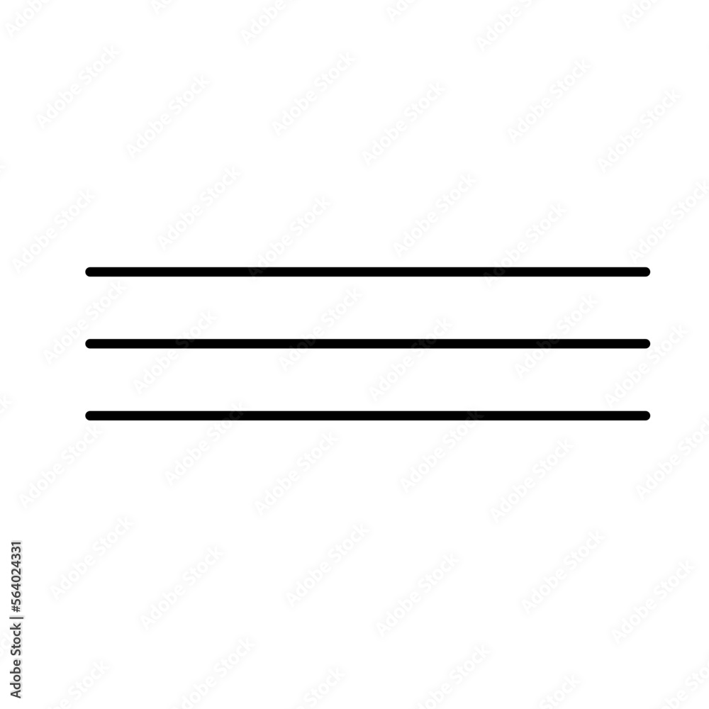 Stacked horizontal lines menu icon vector de Stock | Adobe Stock