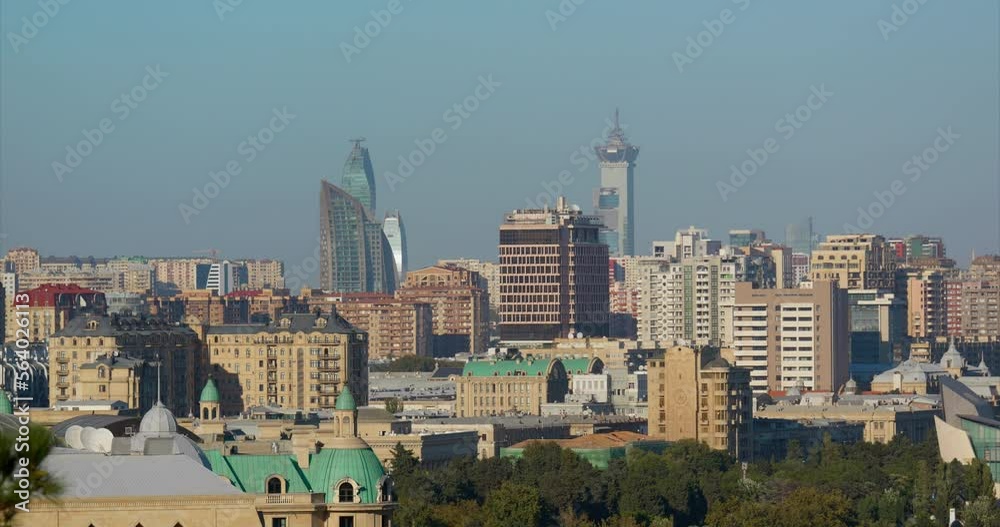 Azerbaijan, Baku. Cityscape of the capital of Azerbaijan, the city of ...