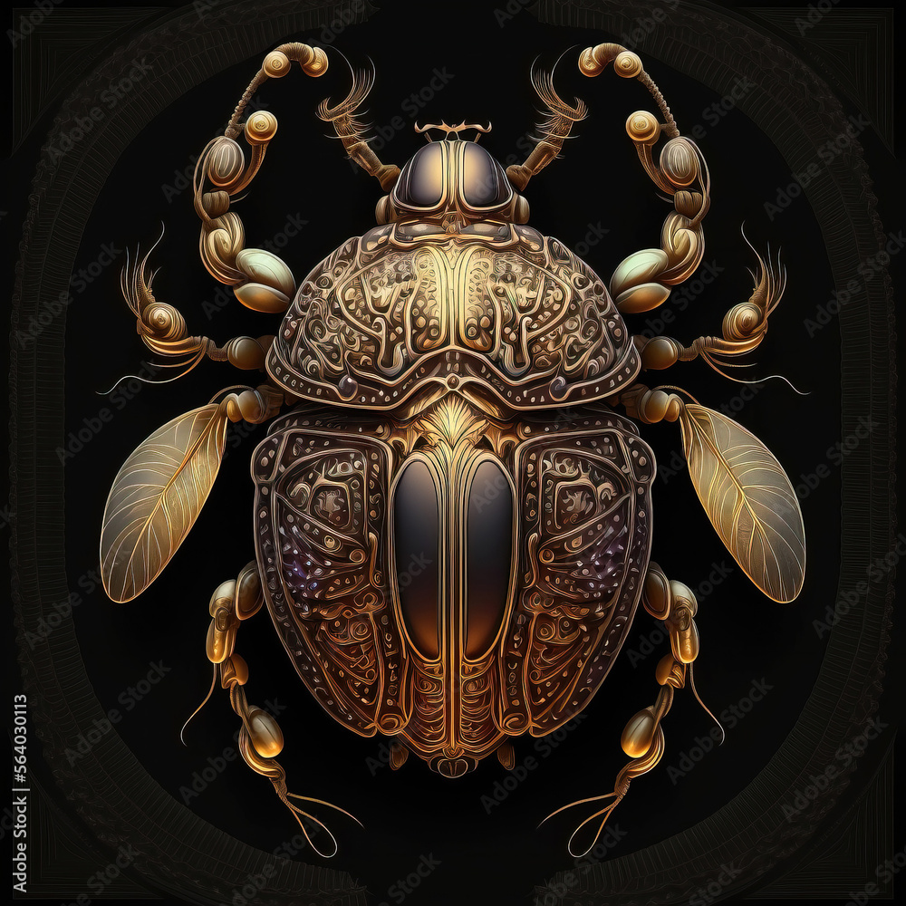 Ancient Egyptian scarab beetle. sketch art for artist creativity and ...