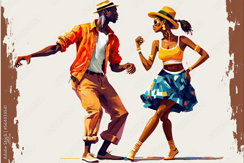 Latin street dancers celebrating by dance, dancers perform energetic ...