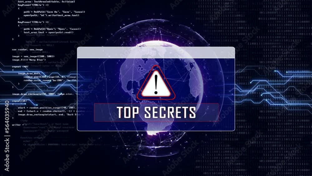 TOP SECRET Glitch Text Animation, Rendering, Background, Loop, 4k Stock ...