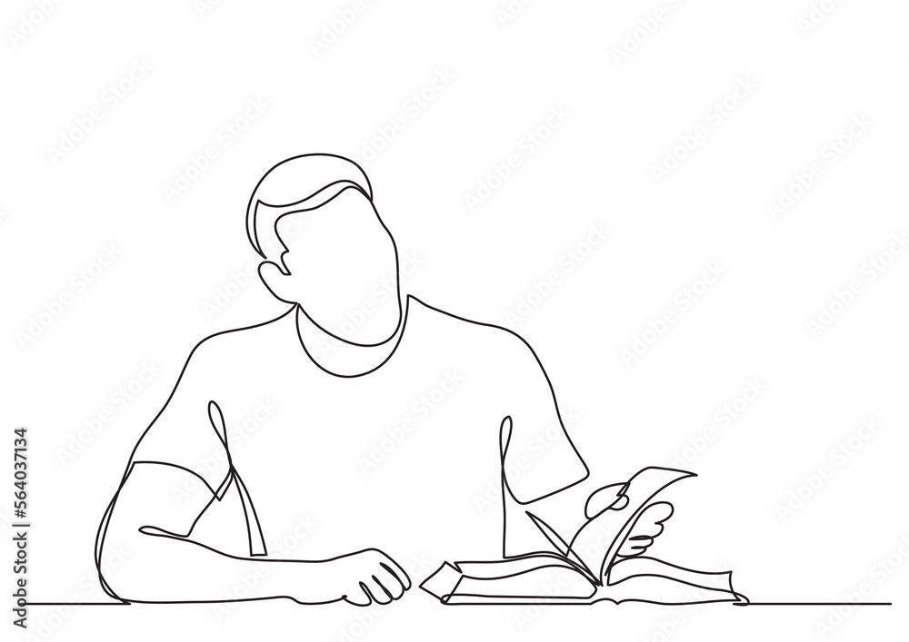 Continuous Line Drawing Vector Illustration With Fully Editable Stroke