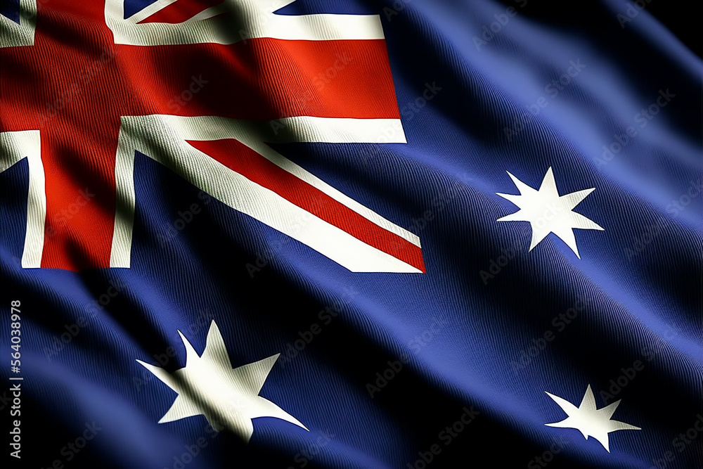 Australia flag close up. Australian Flag Day. Generative AI Stock ...